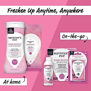 Summer's Eve Simply Sensitive Daily Gentle All Over Feminine Body Wash, Removes Odor, Feminine Wash pH Balanced, 15 fl oz