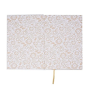 Avamie His and Her Wedding Vow Books Keepsakes, Wedding Officiant Books, Vow Renewal Books, Premium Hardcover with Gold Foil and Gilded Edges, 5.7x4 inch, Romantic White with Greenery Design, 46 Pages