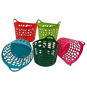 Storage Organizer Handle Basket, 5 Assorted Colors
