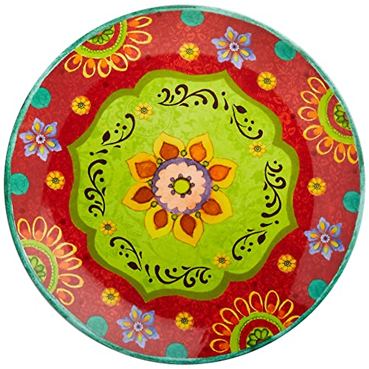 Certified International Tunisian Sunset 9" Dinner Plates, Set of 4, 10.5", Multicolor
