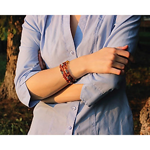 Baltic Amber Bracelet for Adult, Handmade Clean Polished Amber Jewelry- Wire Snake, up to 7.5” wrist size