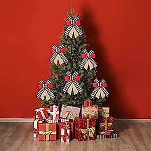 Hying 4 PCS Valentine's Day Bows for Wreath, Valentines Wreath Bow Black White Buffalo Plaid Bows Red Burlap Gift Bows for Front Door Wall Valentines Wedding Party Decorations