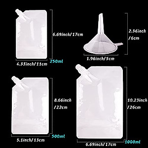 14 Pcs Concealable Flasks Liquor Cruise Pouch Reusable Sneak Alcohol Travel Drinking Flask Kits Plastic Flasks Bags for Sneak Alcohol To Go Flask with Funnel (8OZ, 16OZ, 32OZ)
