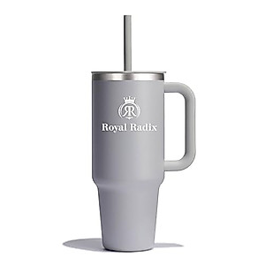 Royal Radix 40oz Insulated Tumbler with Handle & Straw, Stainless Steel Travel Mug, Leak-Proof, Hot & Cold Beverage Cup, BPA-Free, Dishwasher Safe, for Coffee & Water