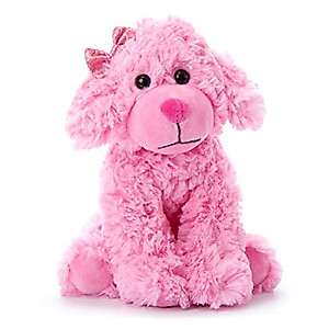 The Petting Zoo Scruffy Dog Stuffed Animal, Gifts for Girls, Pink Dog Plush Toy 9 Inches