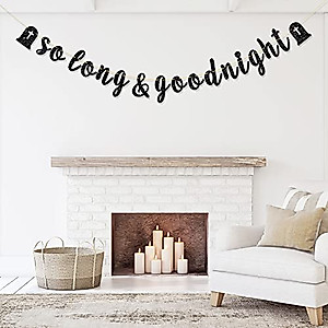 RoadSea So Long & Goodnight Banner - Happy 30th Birthday Party Garland Supplies - Cheers to 30 Years - Funeral for My Youth 30th Birthday Party Decorations - Black Glitter