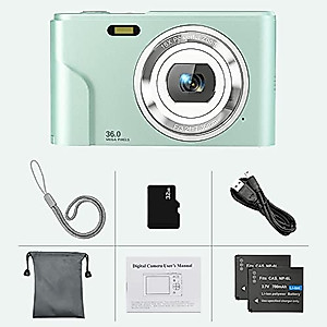 Digital Camera for Kids Boys and Girls - 36MP Children's Camera with 32GB SD Card, Full HD 1080P Rechargeable Electronic Mini Camera for Students, Teens, Kids(Green)