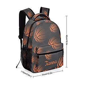 XOZOTY Sport Basketball Personalized Name Waterproof Unisex Backpack for Women Men College Daily Bag
