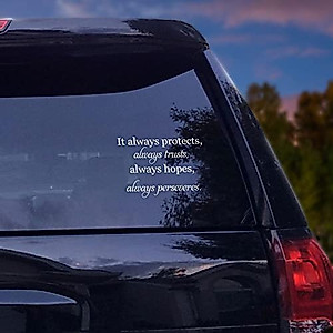 It Always Protects, Always Trusts, Always Hopes, Always Perseveres Adhesive Vinyl Wall Stickers for Home Nursery, Positive Wall Decal Sticker for Women, Men Teen Girls Office Dorm Door Wall Decor.