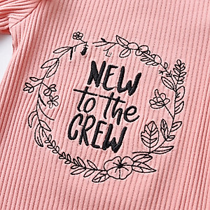 Elspilit Preemie Newborn Baby Girl Clothes Infant Long Sleeve Romper Pants Headband Outfits Sets (Pink, Preemie)