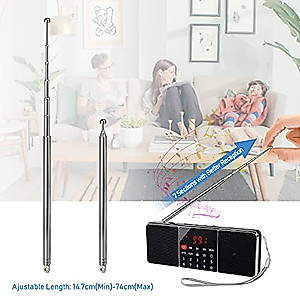 Bingfu 7 Sections Telescopic 74cm AM FM Antenna Portable Radio Antenna Replacement (2-Pack) Compatible with Indoor Portable Radio Home Stereo Receiver AV Audio Video Home Theater Receiver TV Tuner