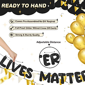 Fulmoon Pre Strung Old Lives Matter Banner 6.56 ft Funny Birthday Retirement Party Decorations 80th 70th 60th 50th Retirement Party Garland Bunting Decorations for Men Women (Glitter Black)