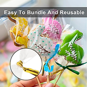 Clear Pretzel Rod Bags Candy Bags 200pcs 3X11" Cellophane Treat Bags Party Favor Bags Goodie Bags Cake Pop Bags Gift Bags Apple Bags Cello Bags with Ties