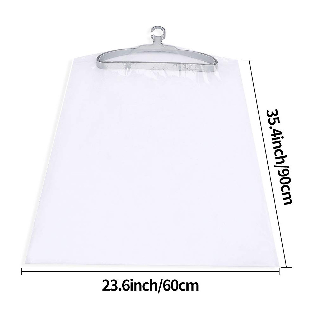 50 Packs Clear Plastic Clothes Covers 35.4inch Garment Bags for Hanging Clothes Dry Cleaning Hanging Dust Proof Garment Bags Clear Clothes Covers for Dry Cleaner Home Storage Travel