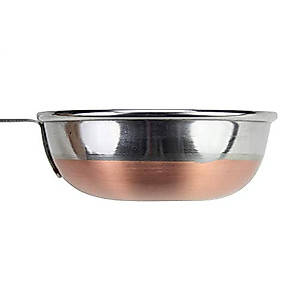 Khandekar Stainless Steel Spice Heating Tadka Frying Pan with Copper Bottom and Red Handle - 11 inch (28 cm)