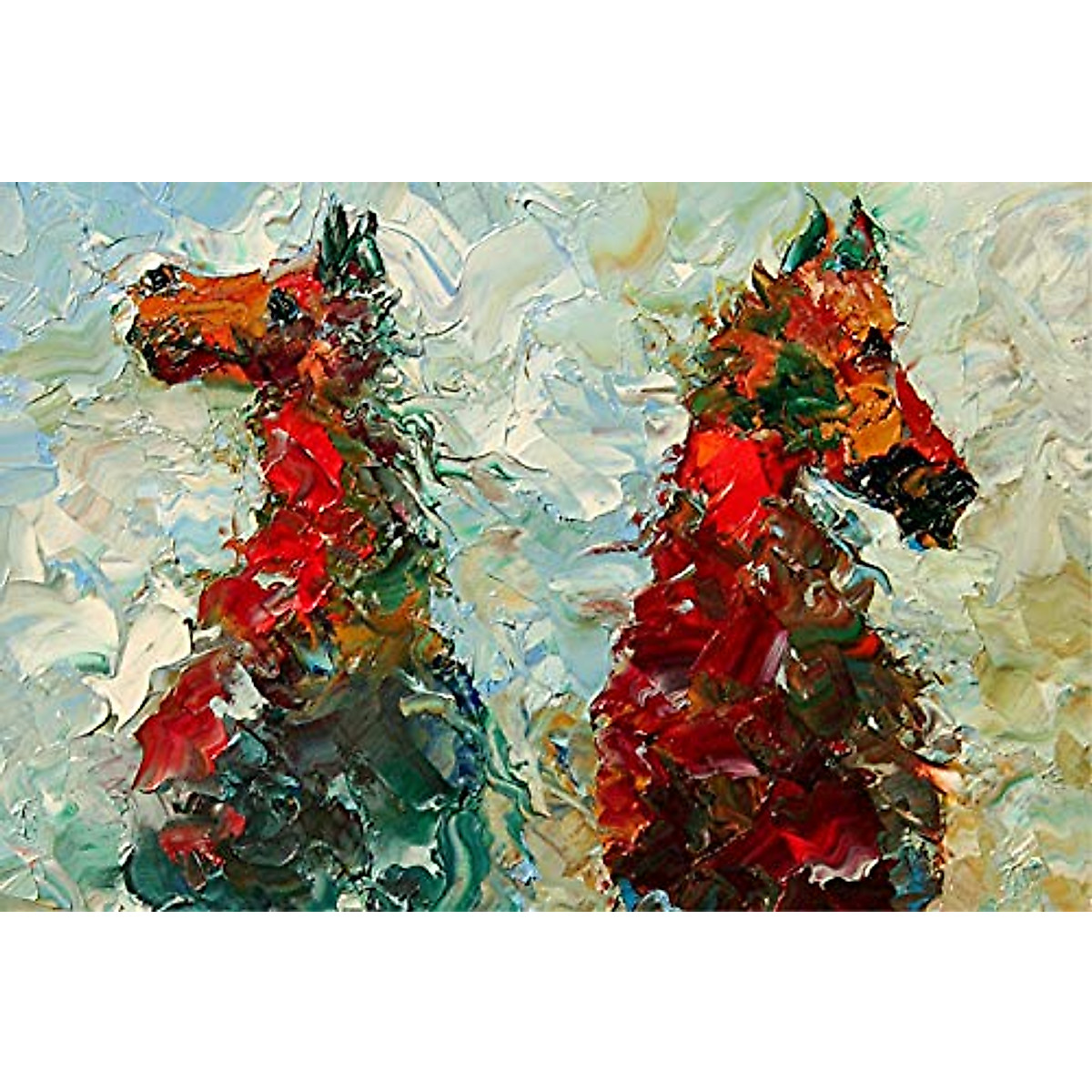 SOLD Listen To The Wind, Equine Horse Painting By Internationally Renown Impressionist Palette Knife Artist Andre Dluhos