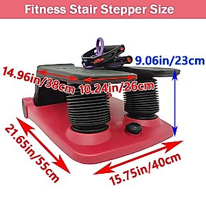 INTBUYING Steppers for Exercise Stair Stepper Stepper Climber Fitness Machine with Resistance Bands Stair Stepper Exercise Equipment Mini Stepper with 220LB Loading Capacity