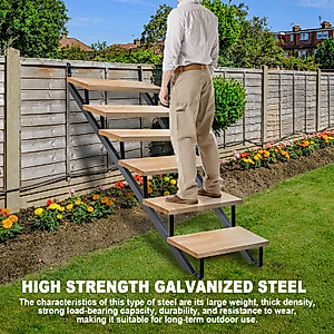 Zwinz Steel Stair Stringer 6 Step, Metal Stair Stringers for Deck Height 49.6 inches, Steel Stair Step Riser for Outside Stairs（2Pack)