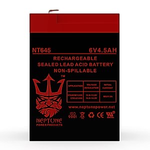 Neptune NT-645 6V 4.5AH 3FM4 Replacement Battery with F1 Terminal