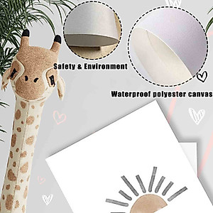 Boho Cartoon Animal Kids Room Decor, Cute Giraffe Elephant Sun Canvas Nursery Wall Art for Baby Girls & Boys Playroom Bathroom Bedroom