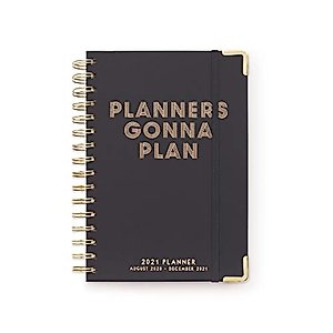 DesignWorks Ink, 17-Month Dated Agenda (August 2020 - December 2021), 5.75" x 8.25", Black - Planners Gonna Plan