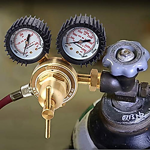 BETOOLL Nitrogen Regulator with 0-600 PSI Delivery Pressure Equipment Brass Inlet Outlet Connection Gauges