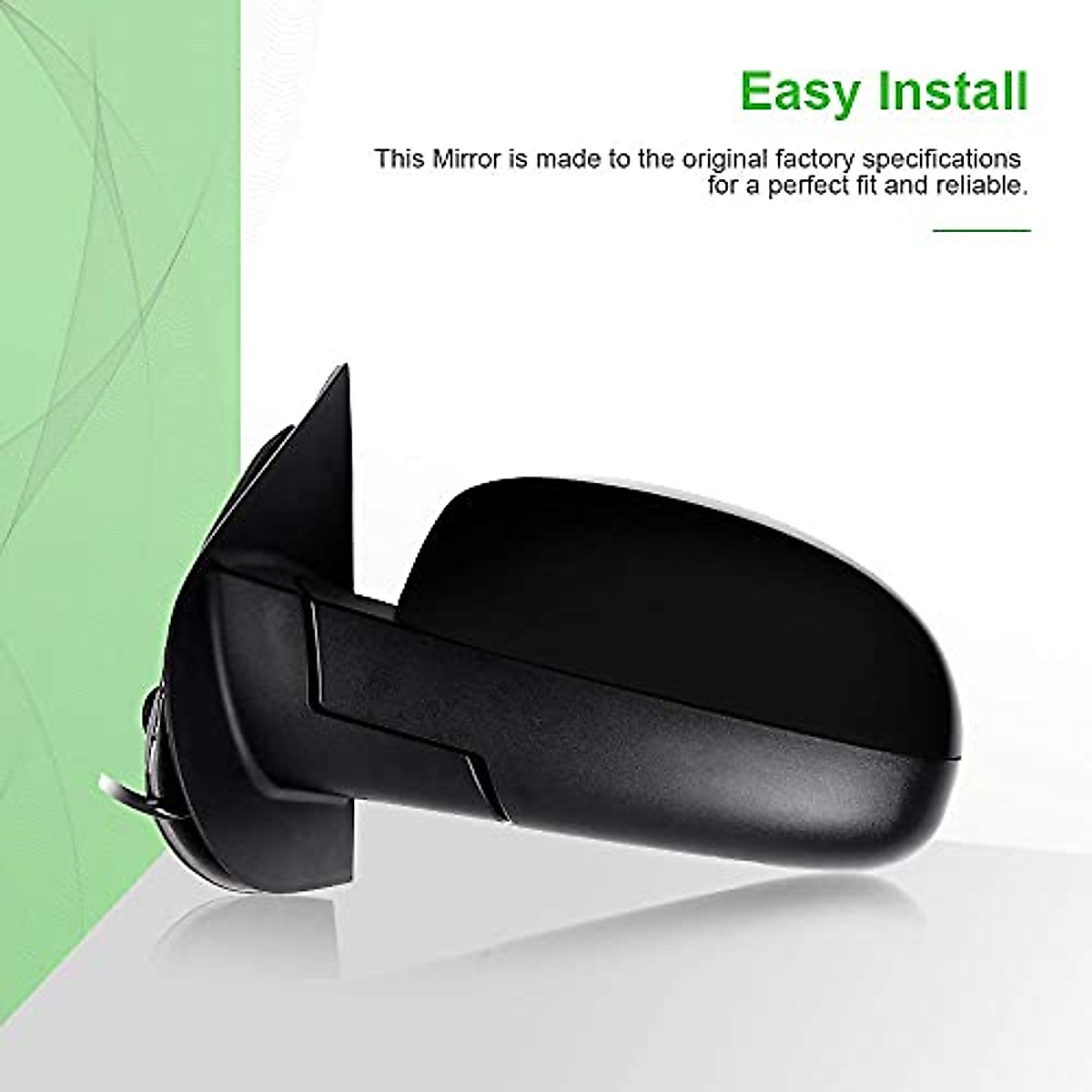 Scitoo Towing Mirrors fit for Chevy for GMC Left Driver Side Automotive Exterior Mirrors fit 2007-2013 for Chevy Silverado for GMC Sierra (07 for new body) with Power Controlling and Heated Features