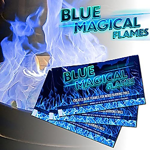 Magical Flames - Blue Flames - Create Blue Vibrant Flames for Fire Pit - (12 Pack) - Campfire, Bonfire, Outdoor Fireplace – Magical, Blue Funky, Mystic Flames – Twice The Color – Half The Price