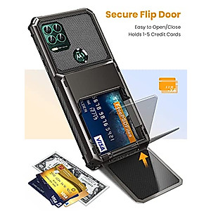 TITACUTE for Moto G Stylus 5G 2021 Case Wallet 5 Credit Card Holder Flip Cover ID Slot Back Pocket Dual Layer Anti-Scratch Hard Shell Tough Protective Bumper for Moto G Stylus 5G 2021 Gunmetal Bronze