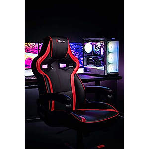 Arozzi - Milano Ergonomic Computer Gaming/Office Chair with Swivel, Tilt, Rocker, Adjustable Height and Adjustable Lumbar Support - Red