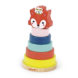 Janod Baby Forest Fox Wood Stacker - Ages 1+ - J08014