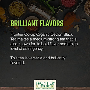 Frontier Co-op Organic Ceylon Black Tea, 1-Pound Bulk, High-Grown Orange Pekoe, Medium-Strong Tea Body, Kosher, Fair Trade