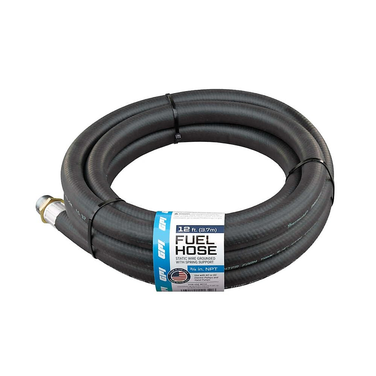 GPI 3/4 in x 12 ft Hose Assembly with Static Wire (GPI Genuine Accessory 110523-1)