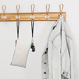 Sntieecr 10 Pack Cosmetic Bags Sublimation Blank Heat Transfer Makeup Bags with 10 Pieces Wristband Lanyards for DIY Craft Travel Canvas Zipper Pencil Bags (8.3 x 5.1 Inch)