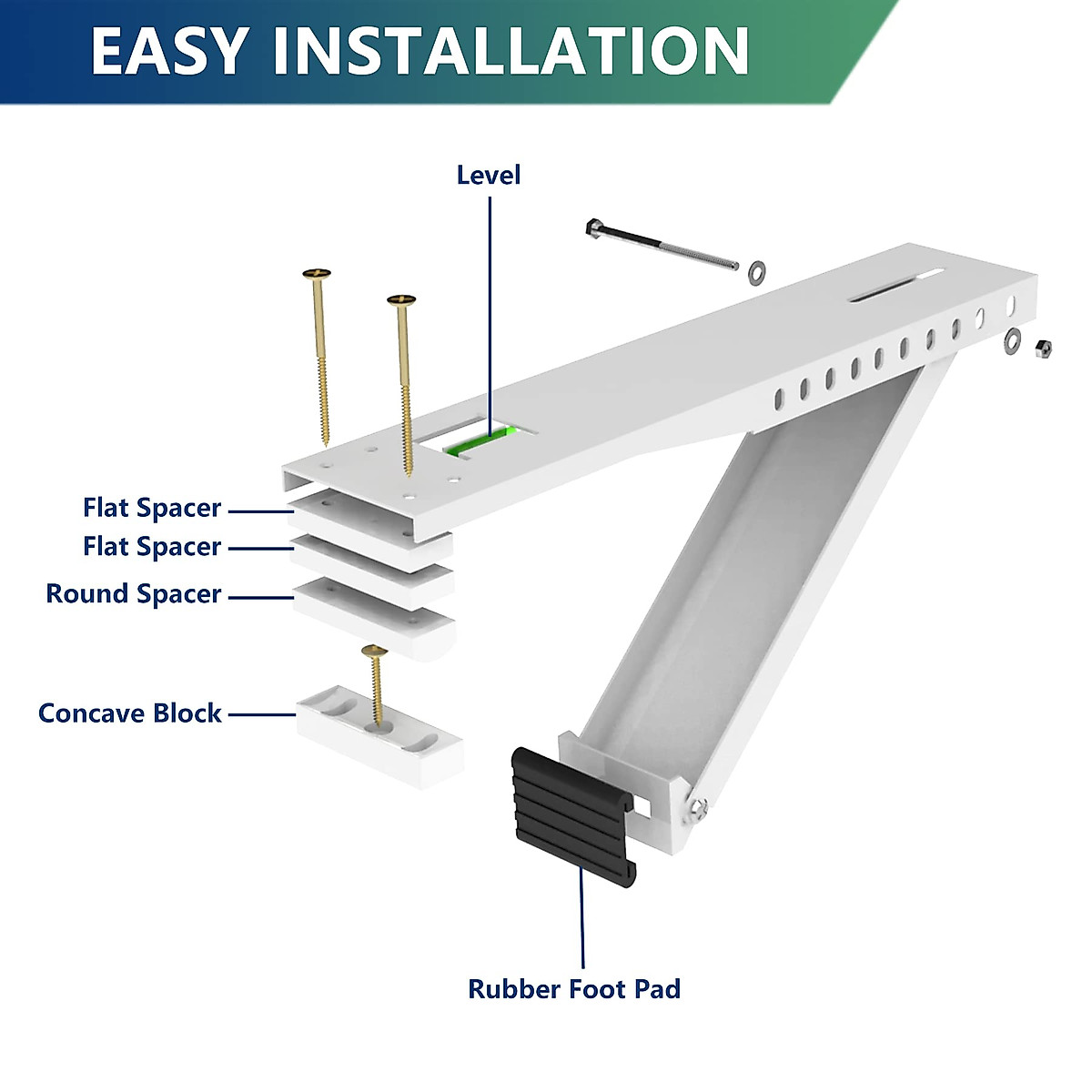 Wintcomfort Window Air Conditioner Bracket, Light Duty Support Bracket, Up to 85 lbs, Universal to Fit 5,000 to 12,000 BTU AC Units