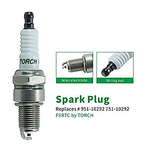 POSFLAG 753-04472 Auger Kit with 731-1033 Scraper Plate F6RTC Spark Plug Replaces MTD 735-04033, 735-04032, 731-0778, 731-0812 for Troy-Bilt Squall 210, 521, 721, 2100, 5521 21" Snow Throwers
