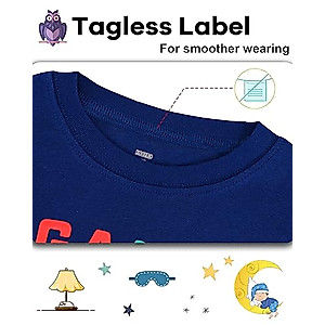 KOBERO Boys Pajamas Size 7 Long Sleeve Pjs for Boys 7t 100% Cotton Pj Sets Kids Sleepwear Child Gaming Themed Jammies Spring Clothes Medium, 6-7 Years Old