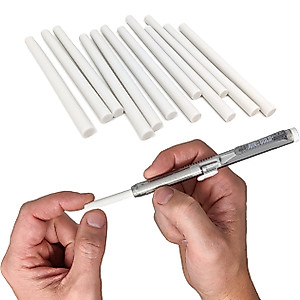 June Gold 12 Pack of Retractable Pen Eraser Stick Refills - Latex-Free, White Vinyl, & Precision Erasing