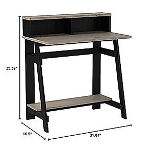 Furinno Simplistic A Frame Computer Desk, Black/French Oak Grey