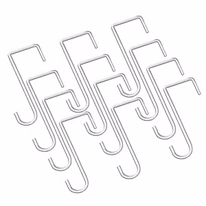 JOYSEUS 12pcs Vinyl Fence Hooks, 2 x 6 Inches Patio Hooks, White Powder Coated Steel Fence Hooks Hangers for Hanging Plants, Lights, Pool Equipment…