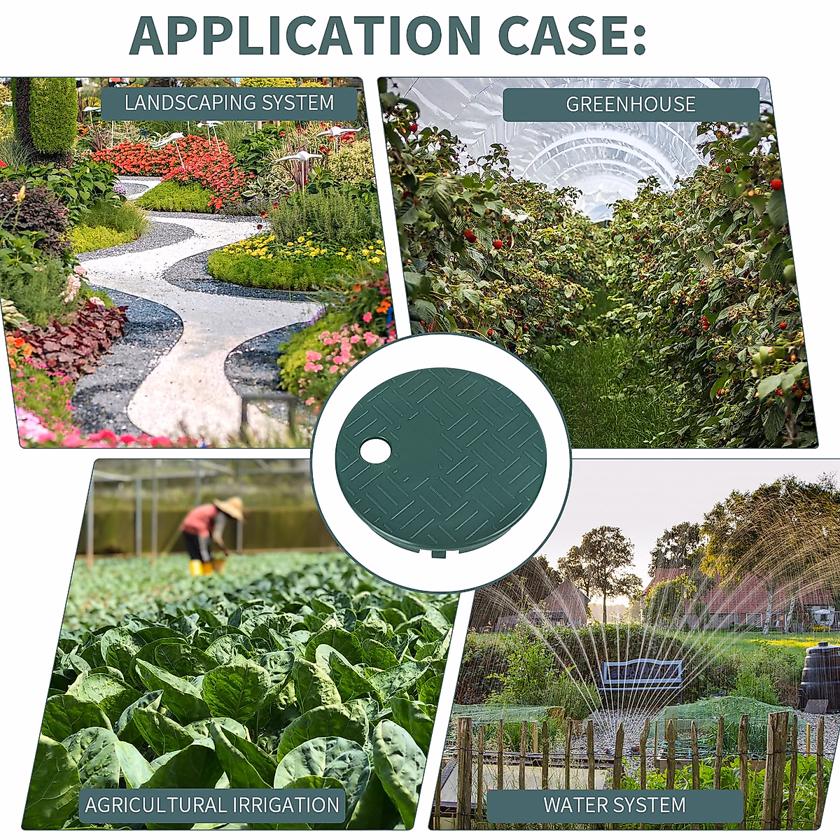 Aleybloodes 2 Pcs Sprinkler Valve Box Cover, Valve Box Cover Lid for Outdoor Sprinkler Irrigation Control Water System Lawn，Compatation with ID 5.5" OD 6" Sprinkler Valve Box (6 inch)