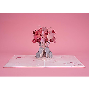 Pop of Art - Love Bunnies Valentines Day Pop Up Card, Handmade 3D Popup Greeting Cards for Valentines Day, Wedding, Anniversary, Love, Romance, Thinking of You, All Occasion | 5" x 7"