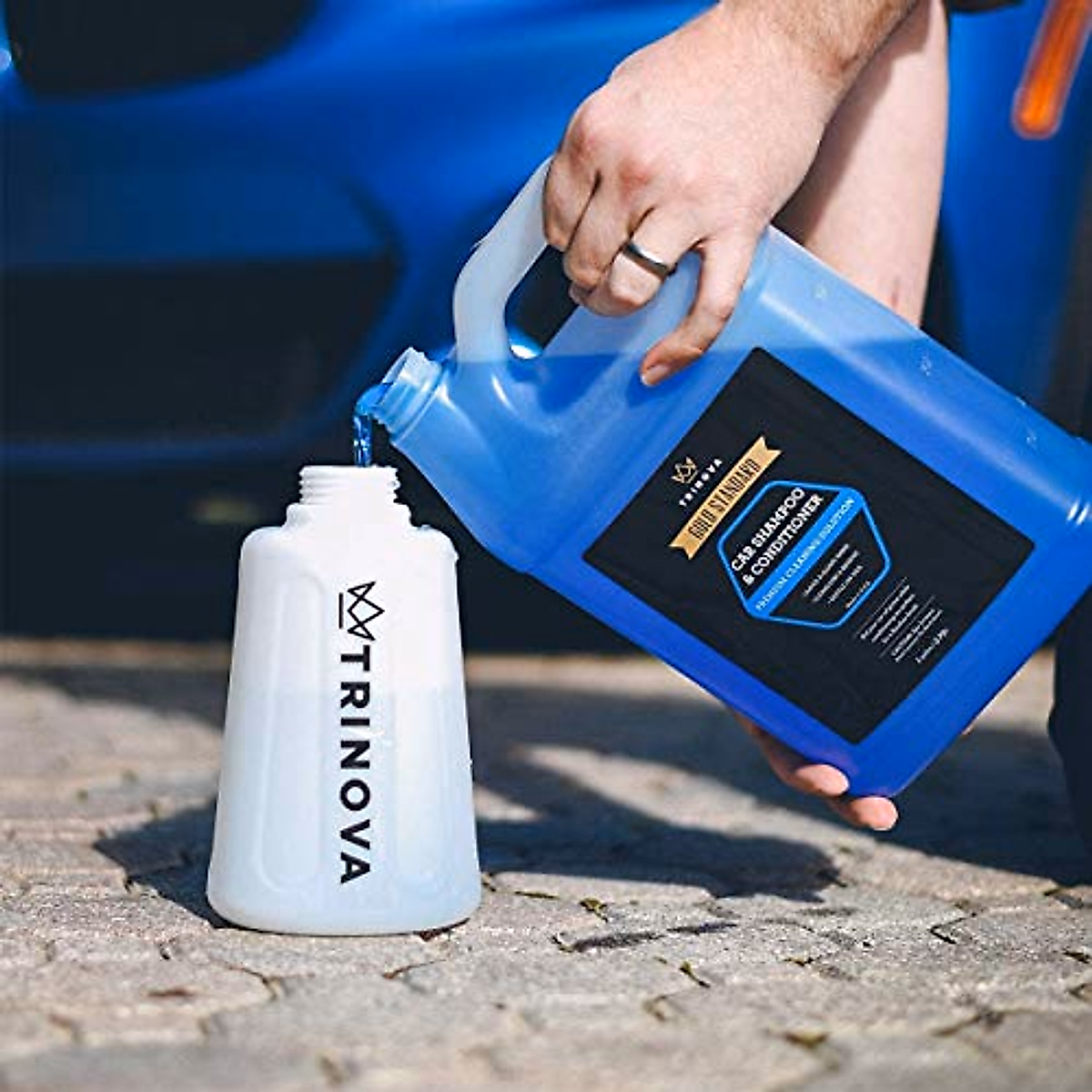 TriNova Car Wash Gallon - Car Shampoo and Conditioner - pH Neutral - High Foaming Car Soap - Leaves a Glossy Shine - Perfect for Foam Cannon - 1 gallon, 128oz