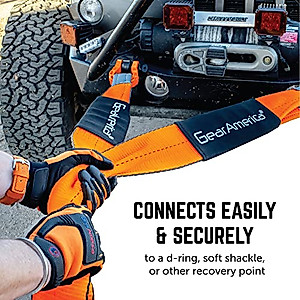 GearAmerica Tow Straps Heavy Duty with Loops 4" x 30' – 40,000 lbs (20 US Tons) Strength – Emergency Off Road Towing & Recovery – Triple Reinforced Loops, Protective Sleeves & Storage Bag