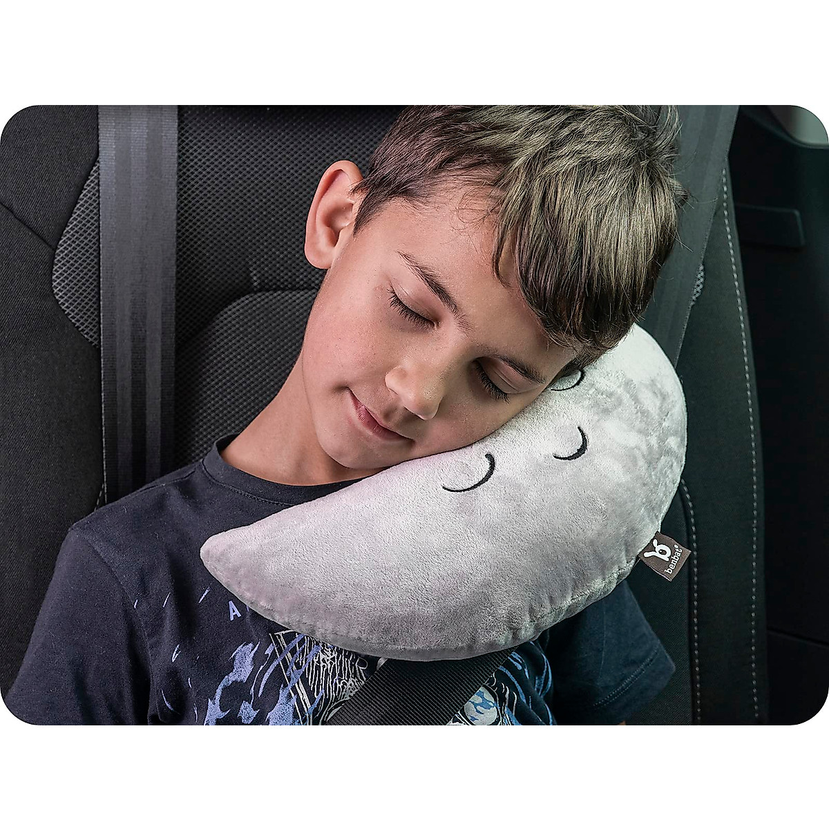 BENBAT Baby Travel Cushion, Children's Neck Cushion, Car Travel Pillow, Infant Head Support Pillow, Children's Cushion (4 Years), Gray