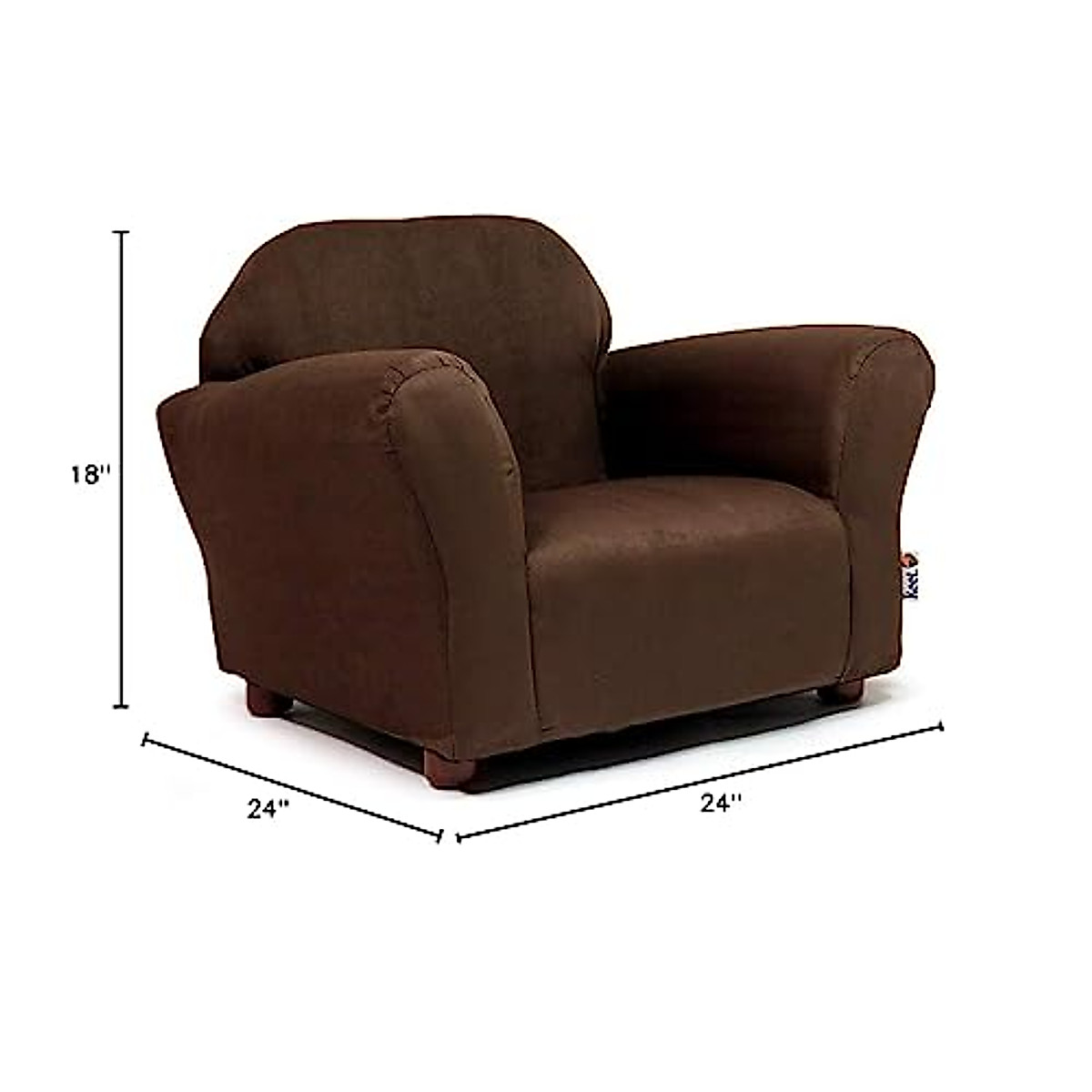 Keet Microsuede Children's Chair, Roundy, Brown