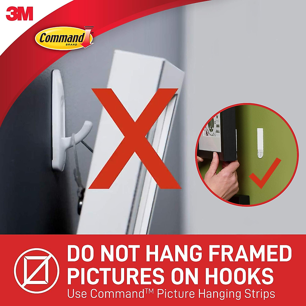 Command Medium Utility Hooks, Damage Free Hanging Wall Hooks with Adhesive Strips, No Tools Wall Hooks for Hanging Christmas Organizers, 2 White Hooks and 4 Command Strips