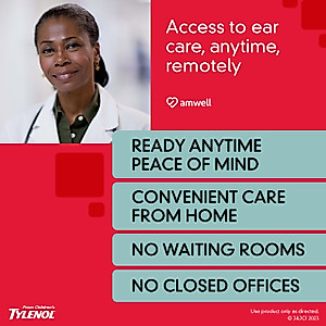 Tylenol SmartCheck 2.0 Digital Ear Scope from Children's, Otoscope with Light for iPhone & Android, Ear Camera; Includes 1 Otoscope Clamp, 12 Specula Tips; 6 Pediatric Tips, 6 Child/Adult Tips