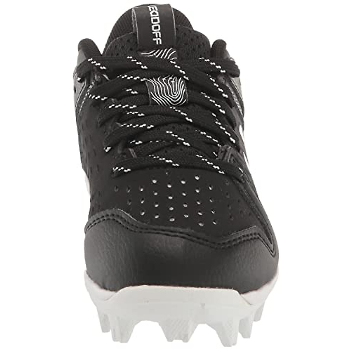 Under Armour Baby Boys Leadoff Low Junior Rubber Molded Cleat Baseball Shoe, (001) Black/Black/White, 13 Little Kid US