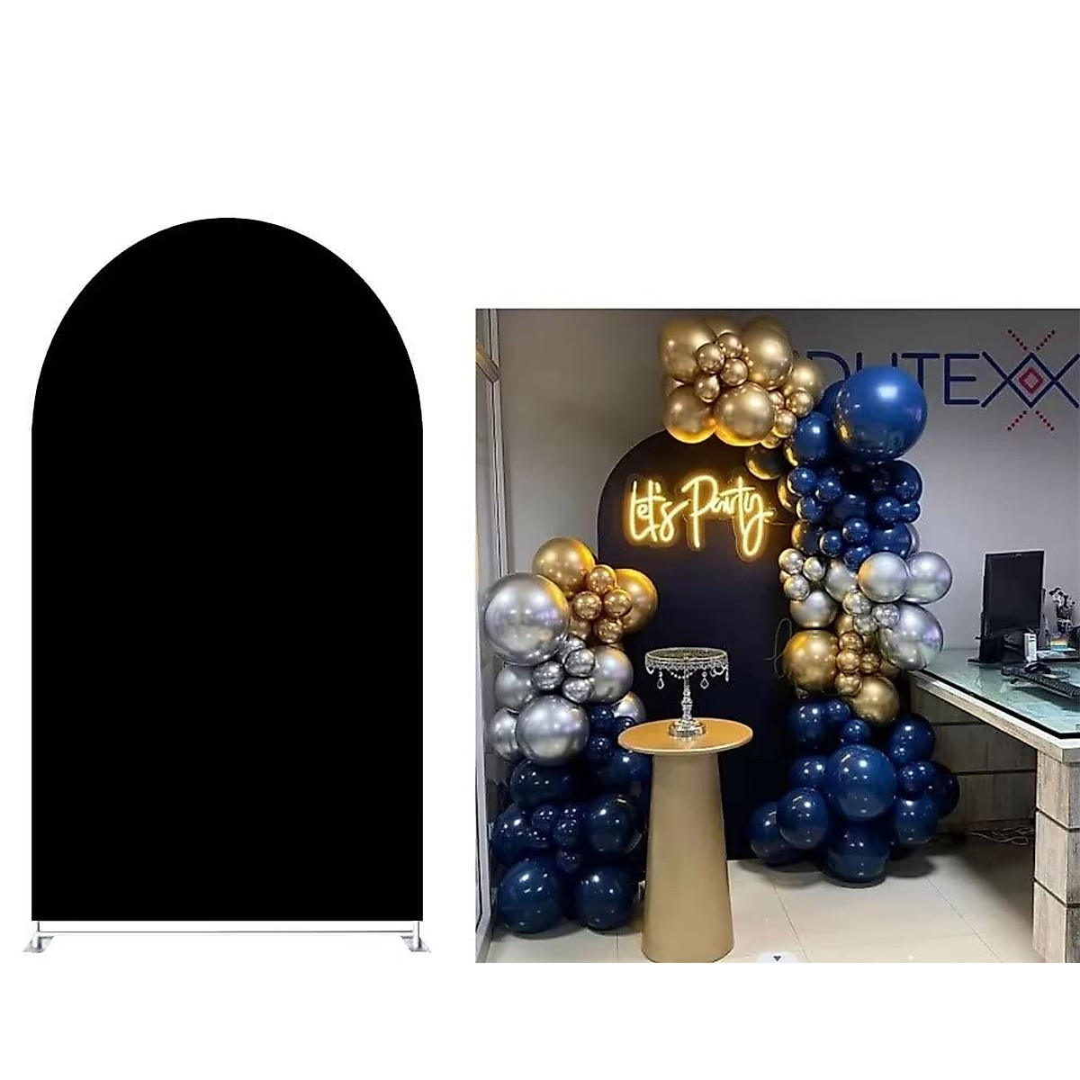 ittsmnt Arch Backdrop Black Arched Wooden Wall Covers Stretchy Photography Background for Wedding Banquet Adults Bridal Shower Decorations Birthday Parties Banner